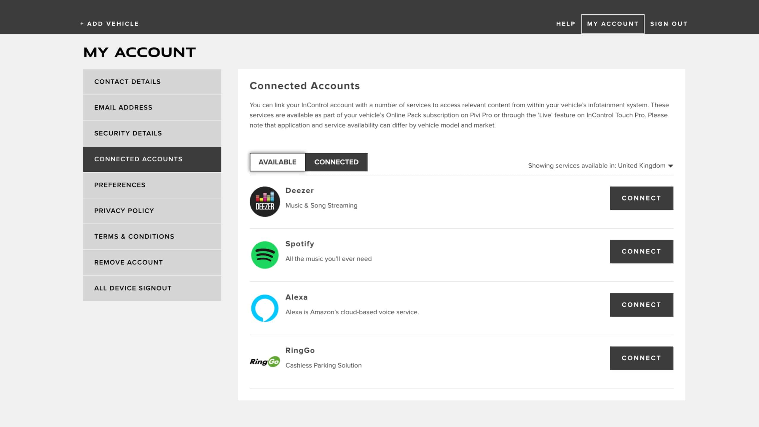 Connecting to Inbuilt Apps | Guideline | Connect your phone | Jaguar